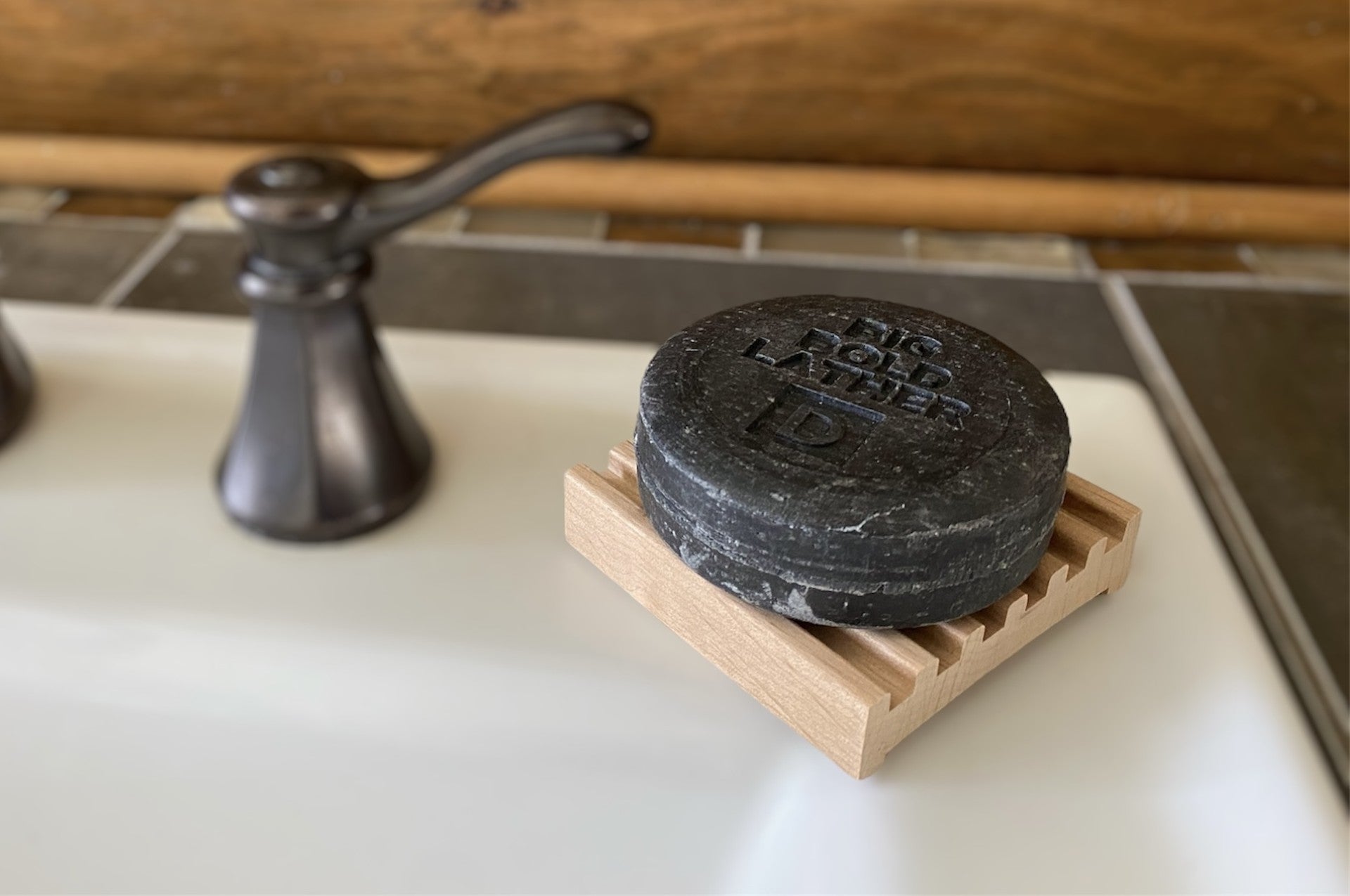 Lifted Soap Dish: Wood Soap Dish - Made in USA