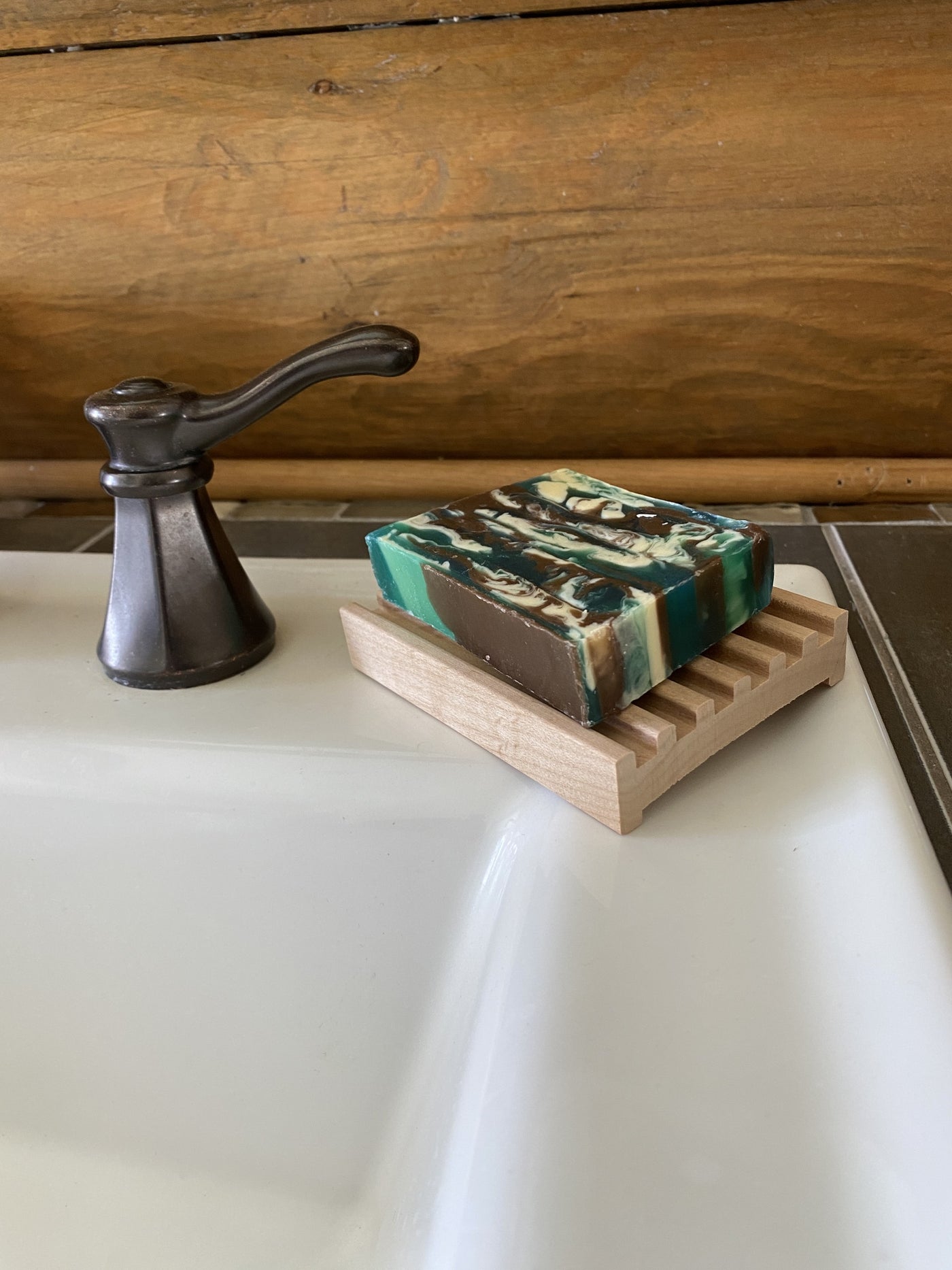 Lifted Soap Dish: Wood Soap Dish - Made in USA