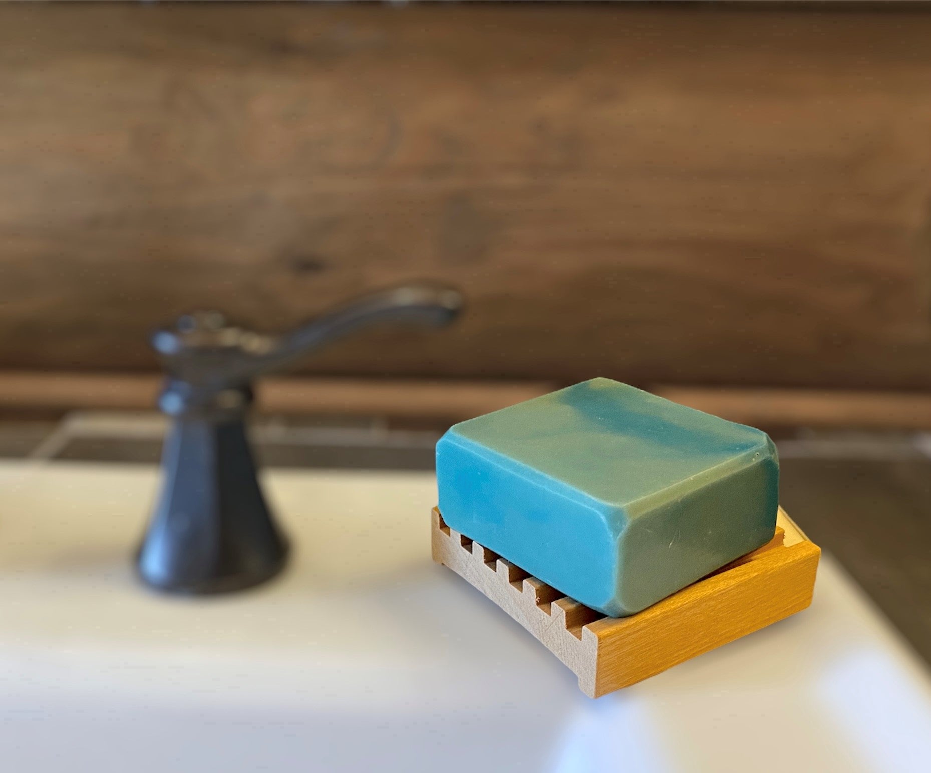 Lifted Soap Dish: Wood Soap Dish - Made in USA
