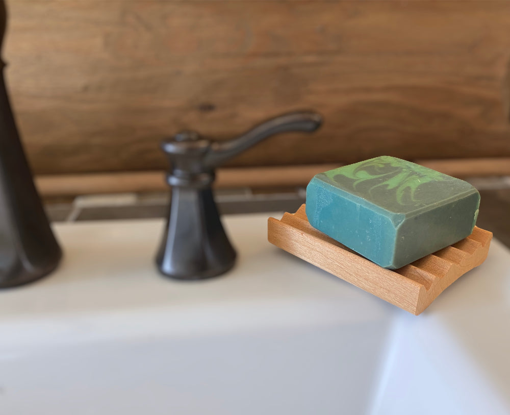Lifted Soap Dish: Wood Soap Dish - Made in USA