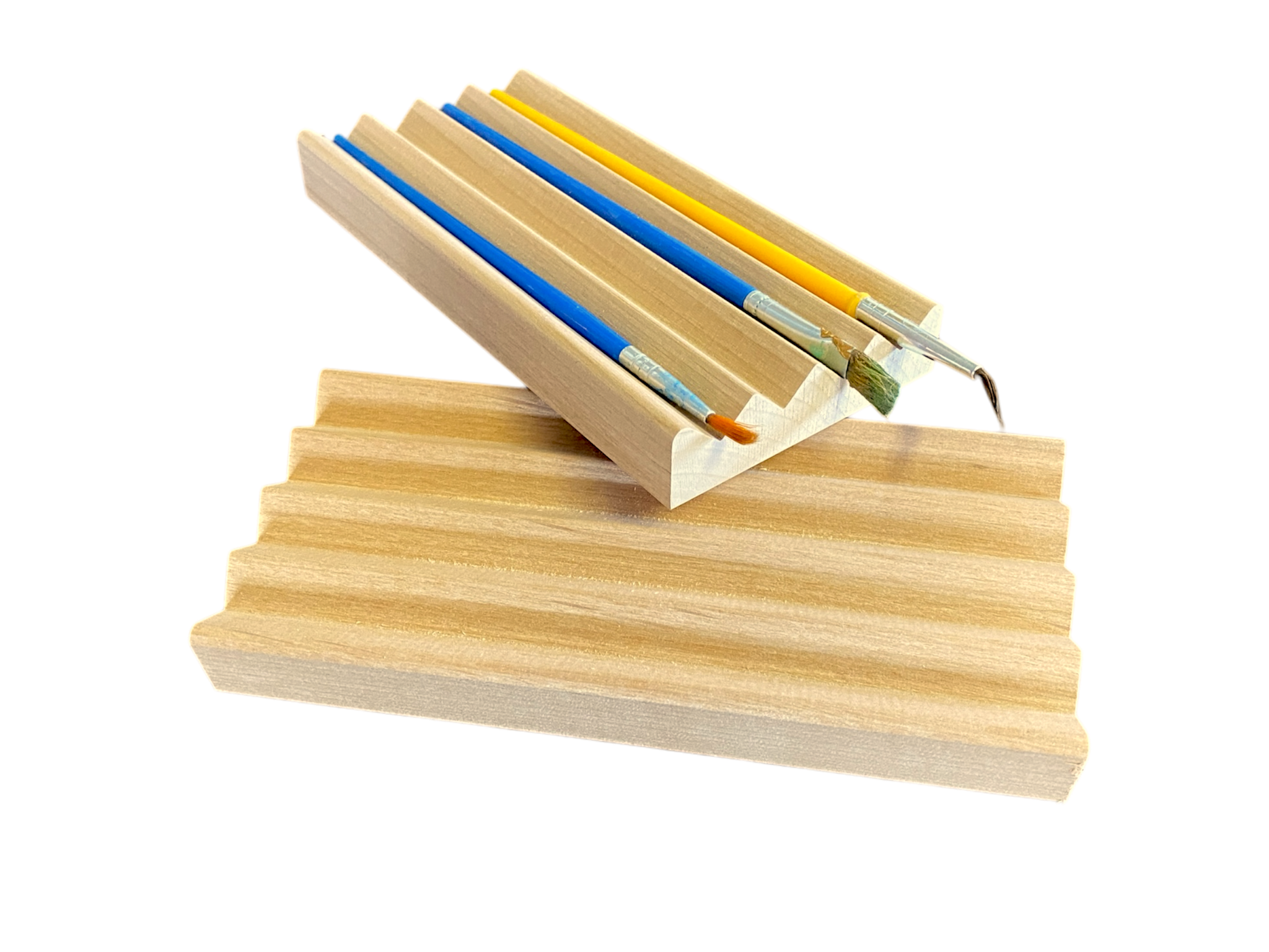 Large Natural Red Alder Paint Brush Rest