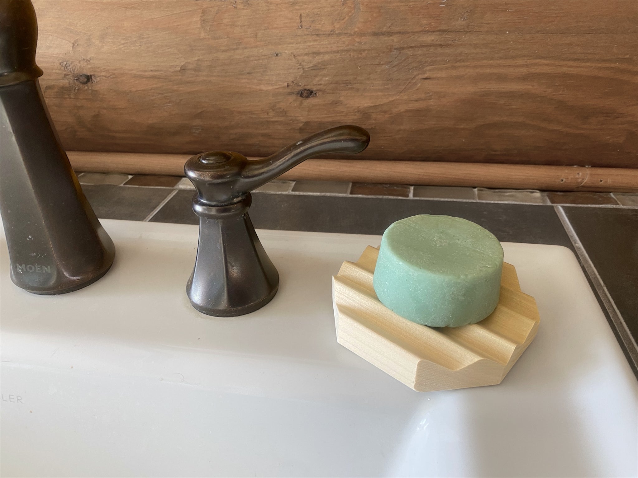 Lifted Soap Dish: Wood Soap Dish - Made in USA